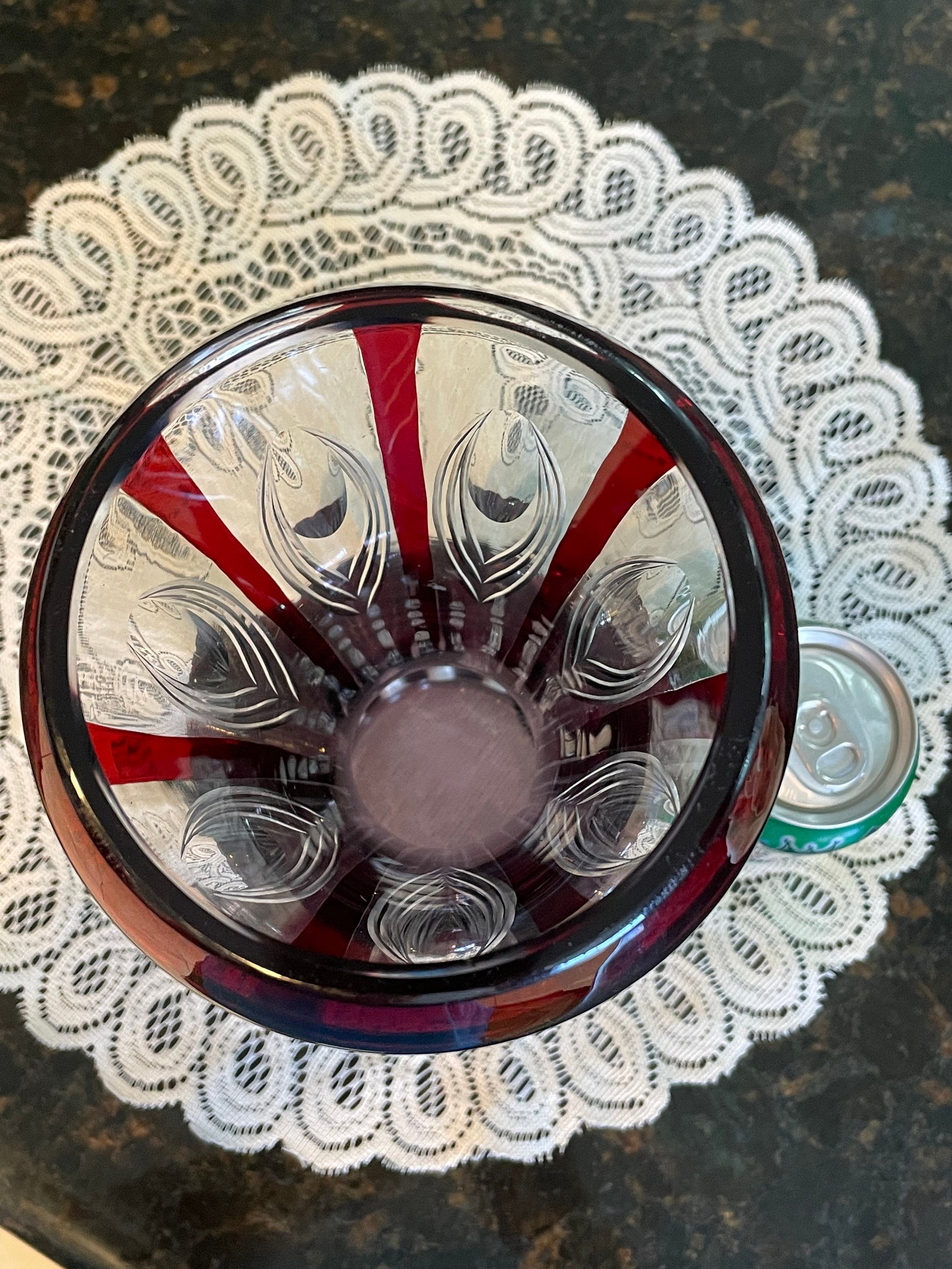 Glorious Unique Huge Stunning RUBY Cut to Clear Bohemia | Etsy