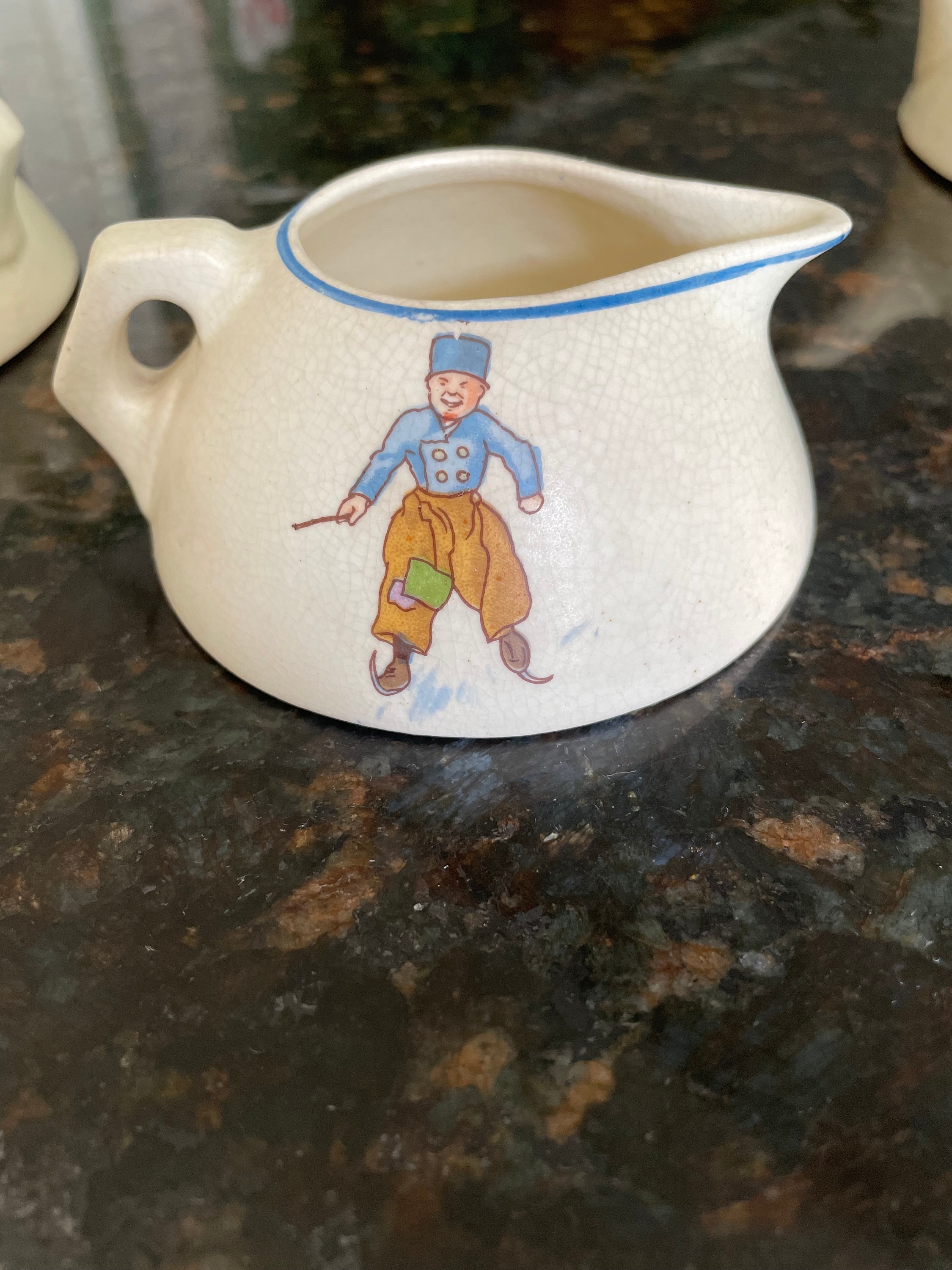 1910 Roseville Pottery Dutch Creamware Tea Set: Teapot, Creamer, Sugar ...