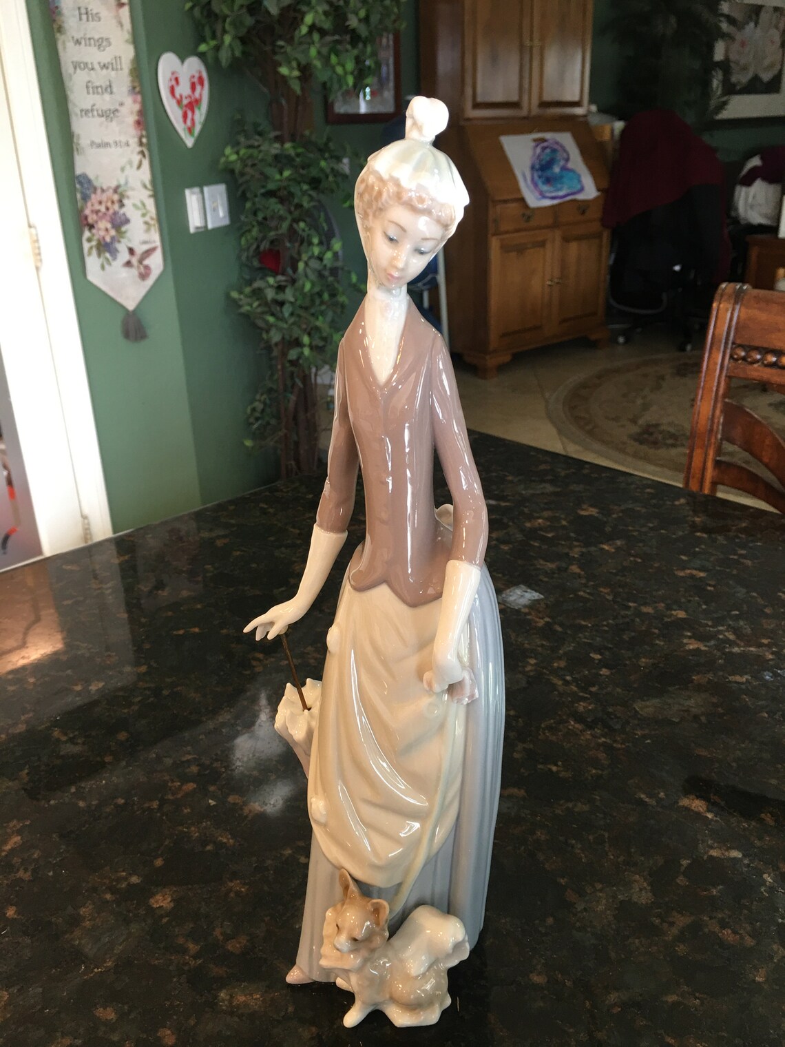 Lladro “lady With Dog & Umbrella” (#4761 - Retired!) Figurine 14 ...