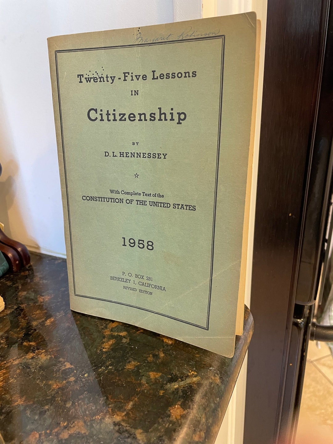 Twenty-five Lessons in Citizenship Hennessey 1958 Book, With Complete ...