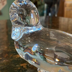 Vintage Signed Baccarat Crystal Duck Figurine Decoration or Paperweight ...
