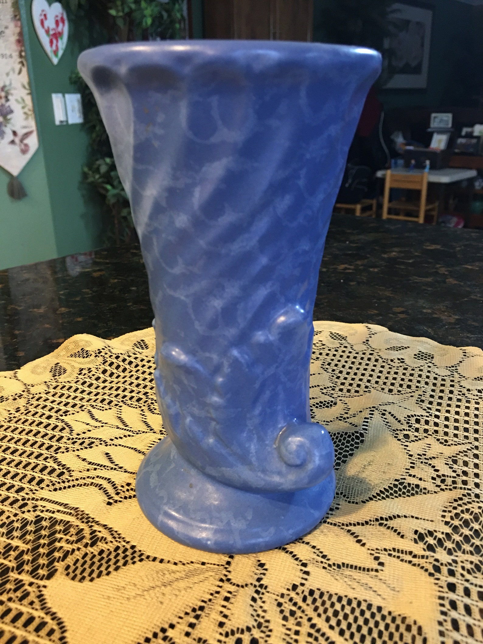 Rare Red Wing Leaf Vase #855 Blue From 1930's - Etsy