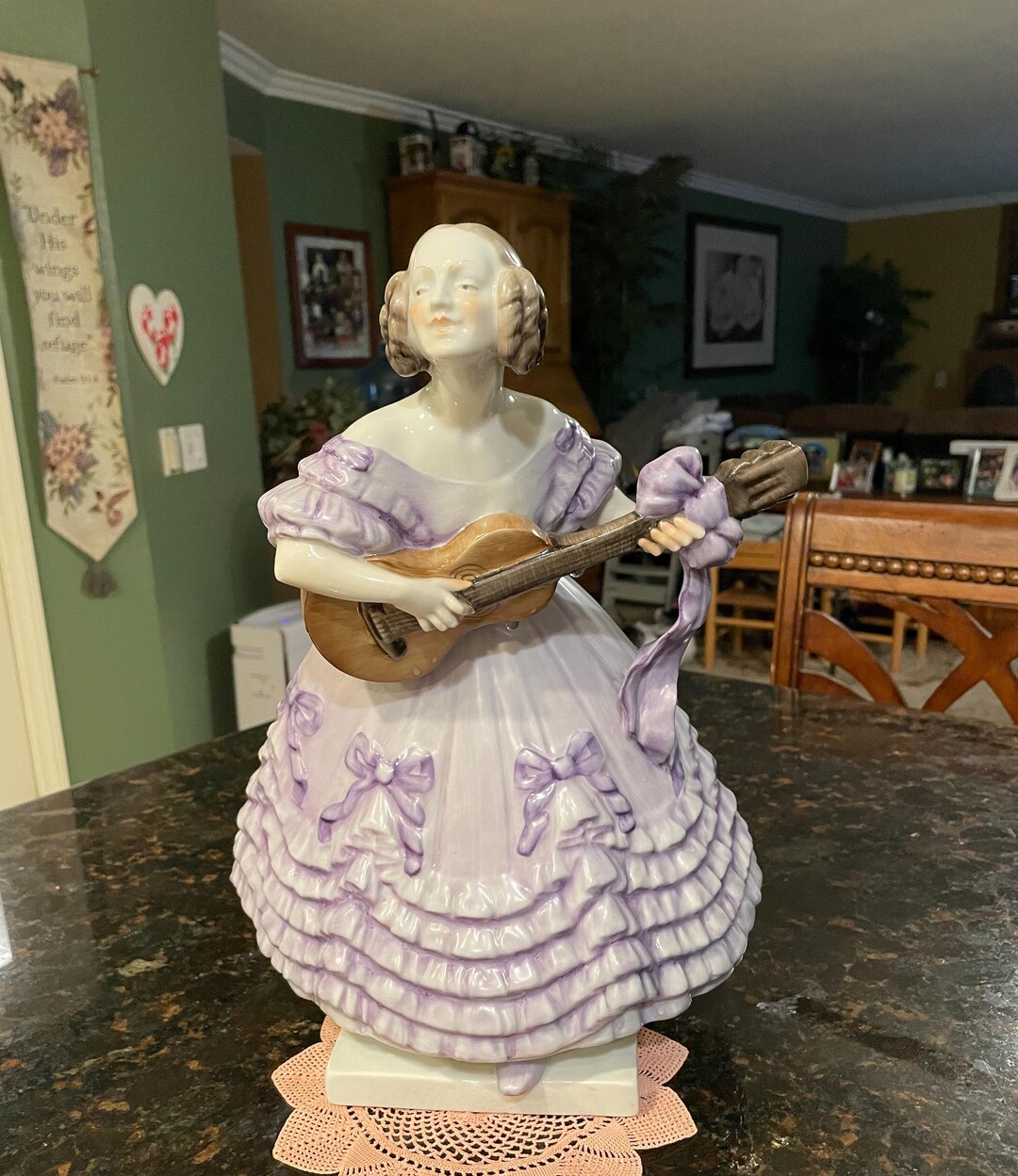 Herend Porcelain Large Opera Singer DERYNE ROZA SZEPPATAKI, With Guitar ...