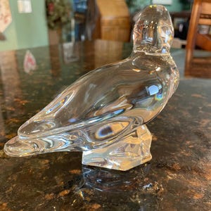 Vintage Signed Baccarat Crystal Duck Figurine Decoration or Paperweight ...