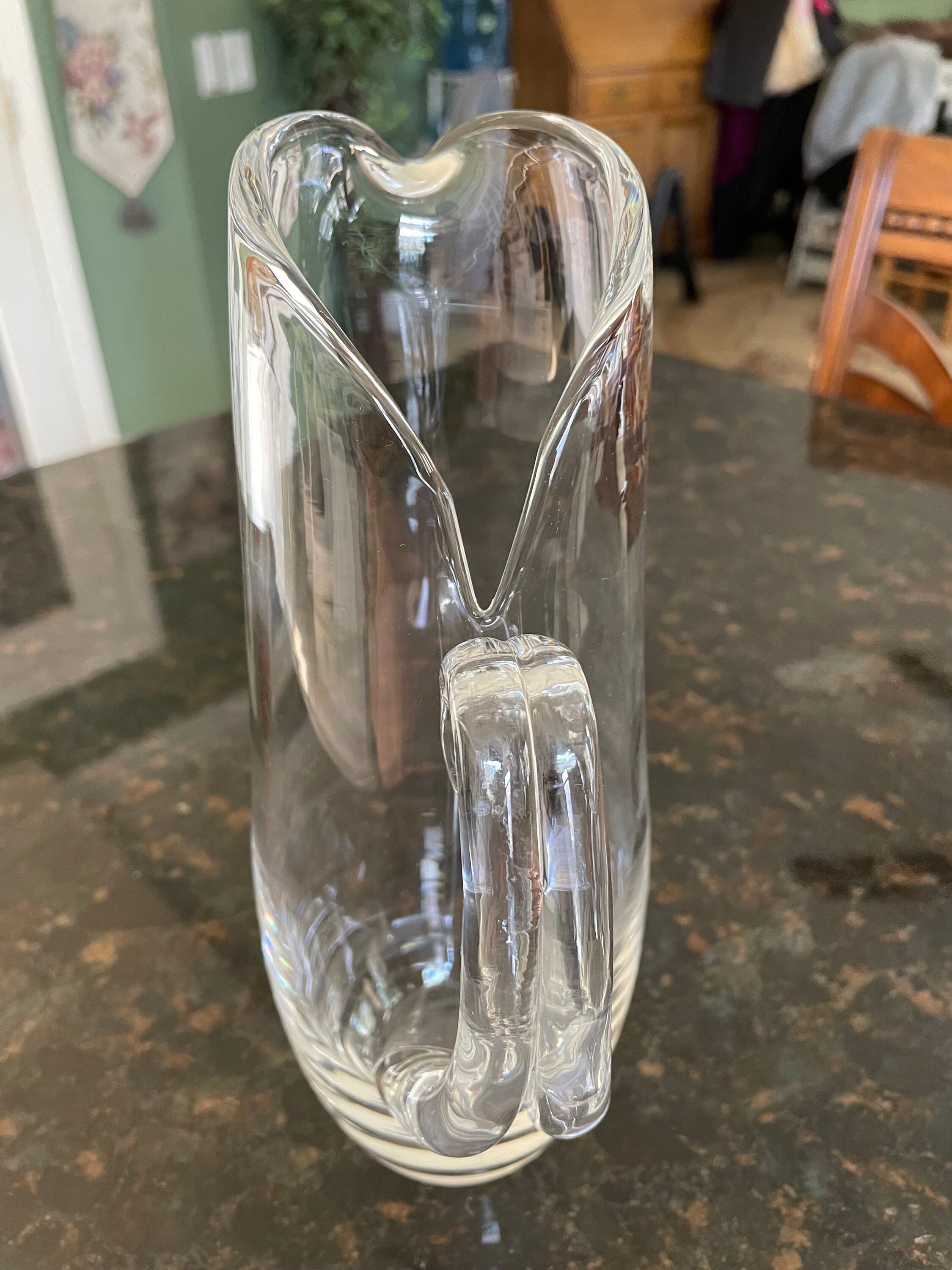 STEUBEN GLASS Split Handle MARTINI or Water Pitcher 8077, 10.5 Tall ...