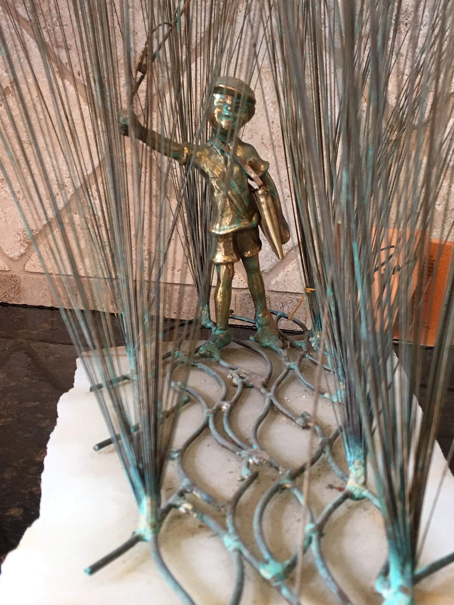 Huge BIJAN J BIJAN Sculpture Fishing in Reeds Copper & Brass - Etsy