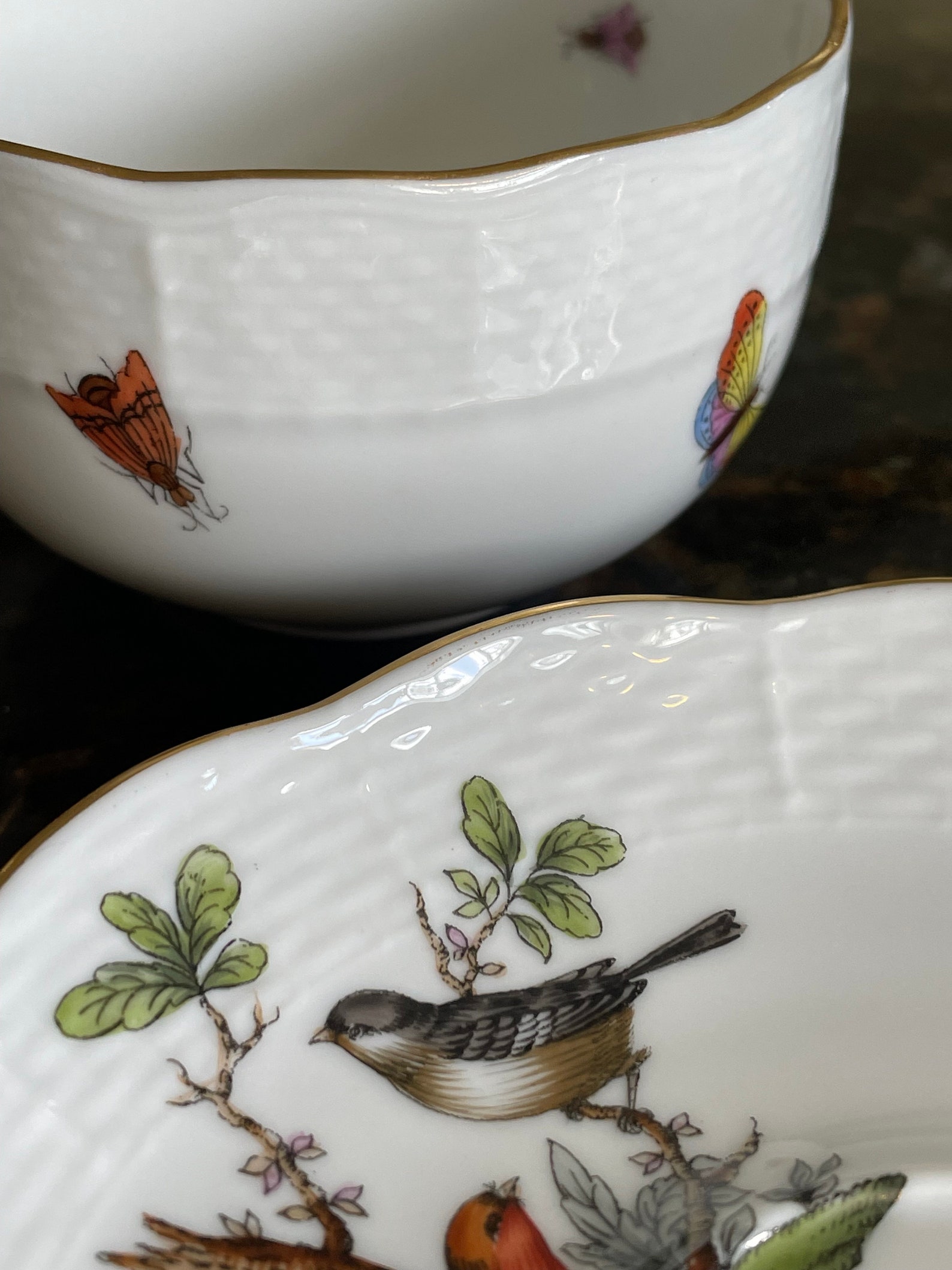 RARE Herend Rothschild Bird Tea Set With Rose SEVEN Pieces - Etsy