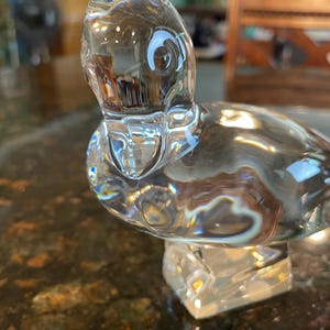Vintage Signed Baccarat Crystal Duck Figurine Decoration or Paperweight ...