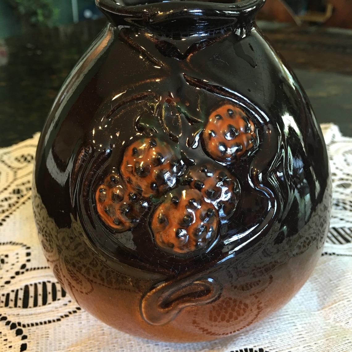 Weller FLORETTA B 10 VASE Brown Gloss Glaze Pottery Vase | Etsy