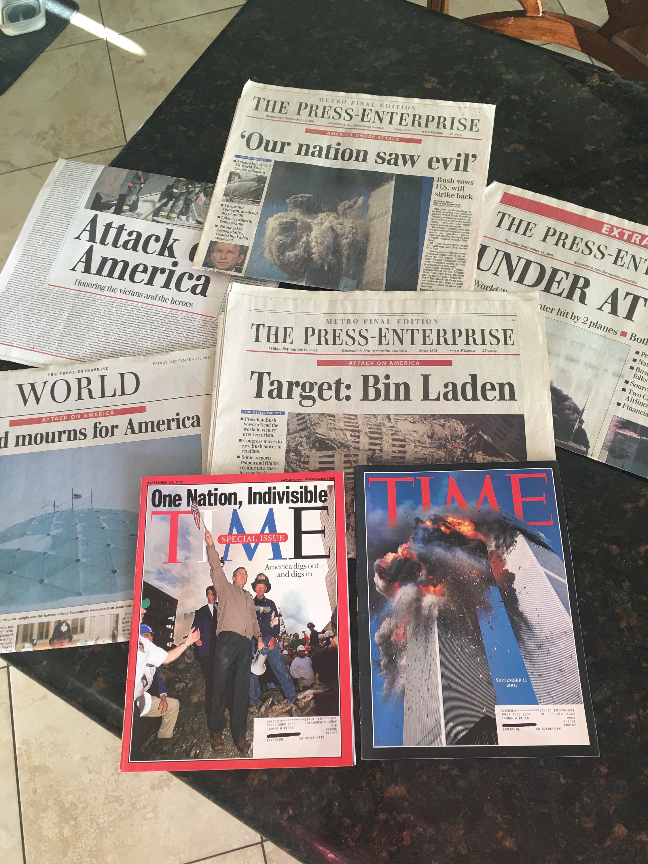 7 Pieces of Time Magazine 9/11 World Trade Twin Towers September 11 ...