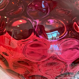 Cranberry Coin Dot Glass Water/lemonade Pitcher With Clear Handle and 2 ...