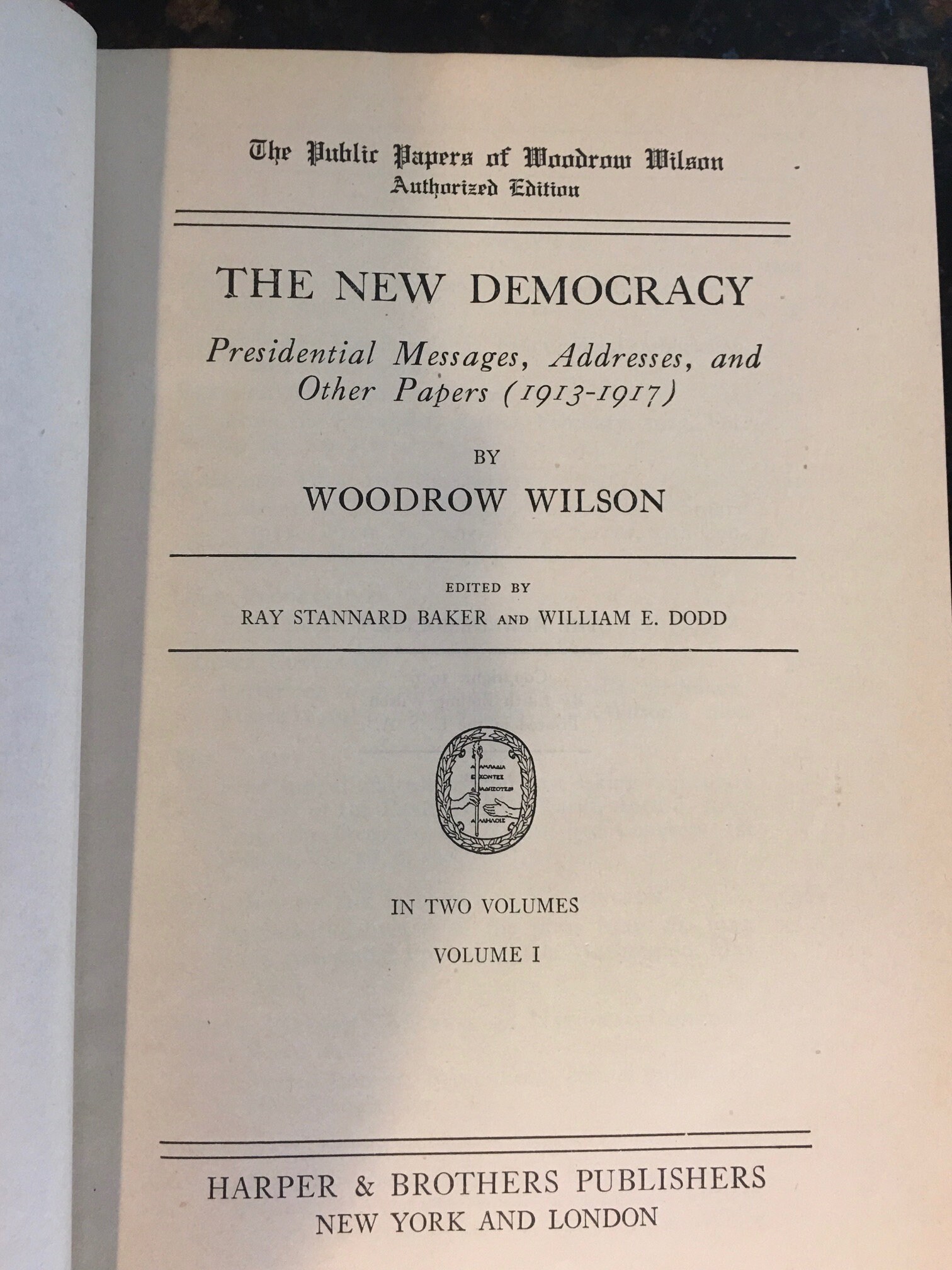 A 1925 FIRST Edition The Public Papers of Woodrow Wilson - Etsy France