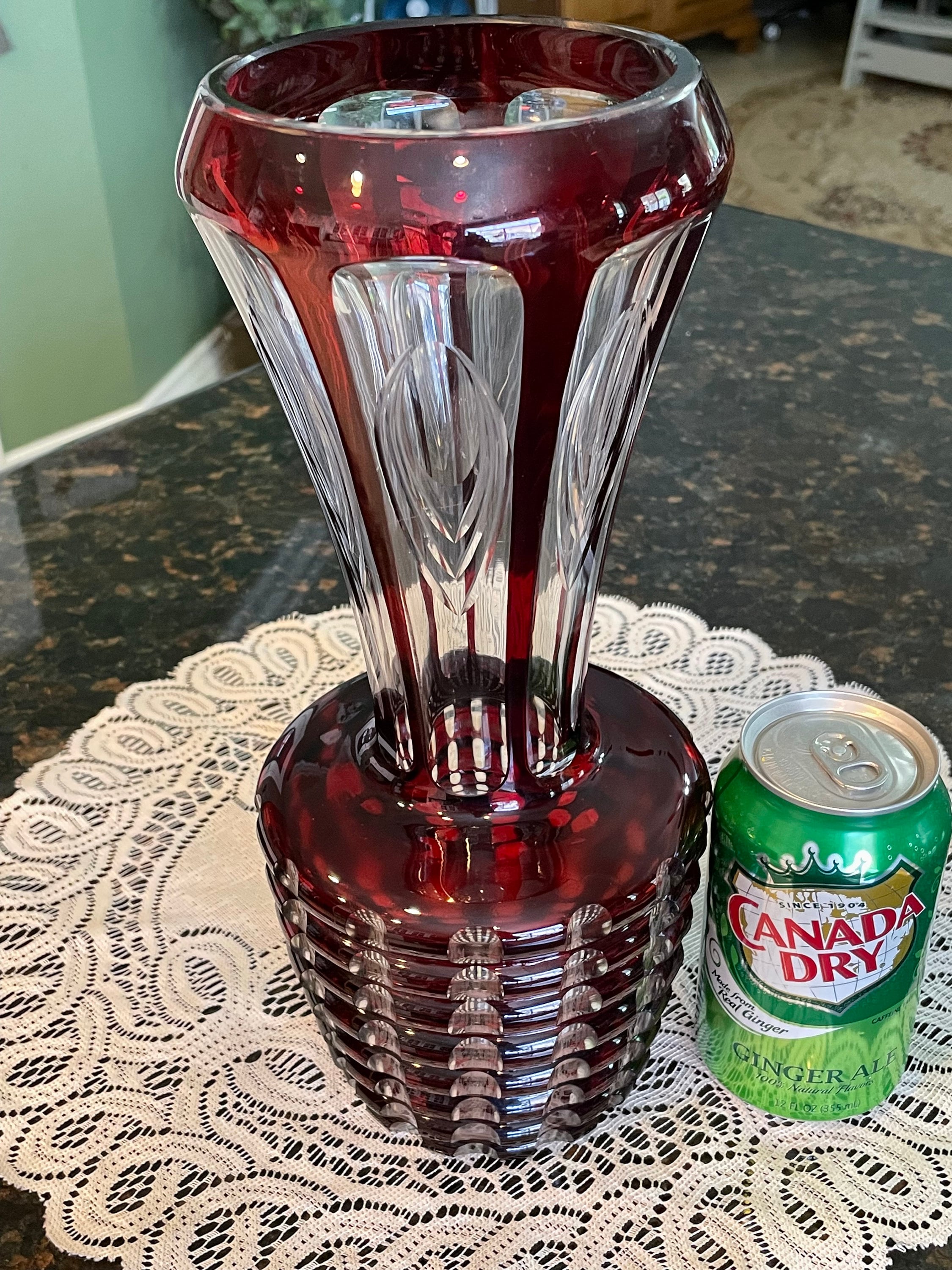 Glorious, Unique, Huge, Stunning RUBY Cut to Clear Bohemia Czech ...