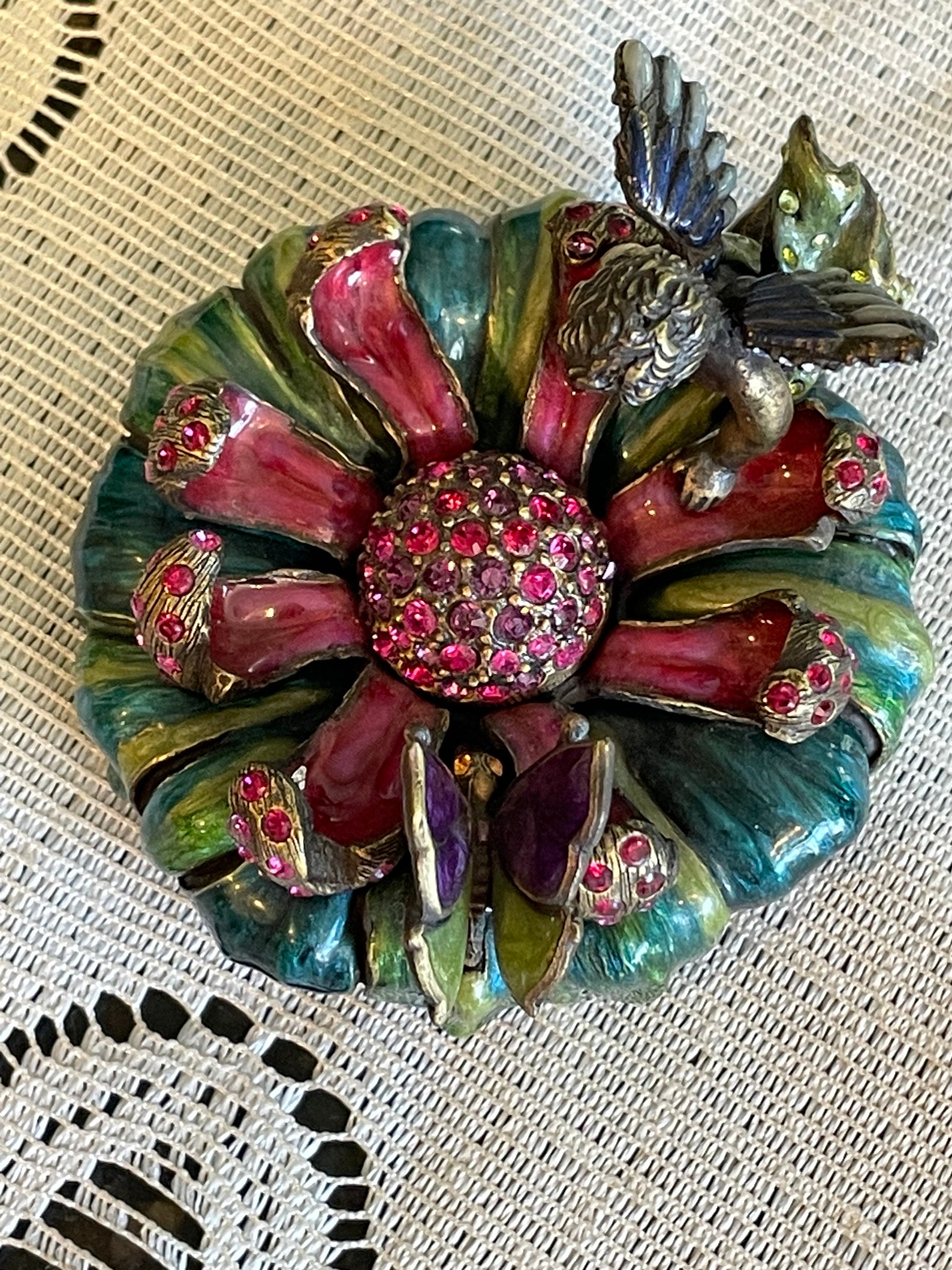 Stunning JAY STRONGWATER Fairy and Butterfly Flower Adorned With Lots ...