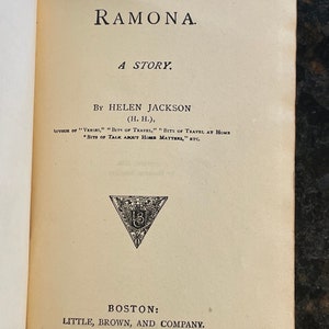 Ramona: A Story by Helen Hunt Jackson, Published by Little, Brown ...