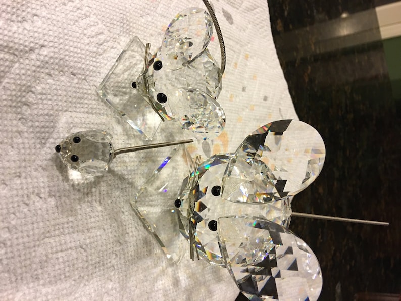 GIANT Retired Swarovski Silver Crystal MICE (var 2 ) Family ~ Mouse ...