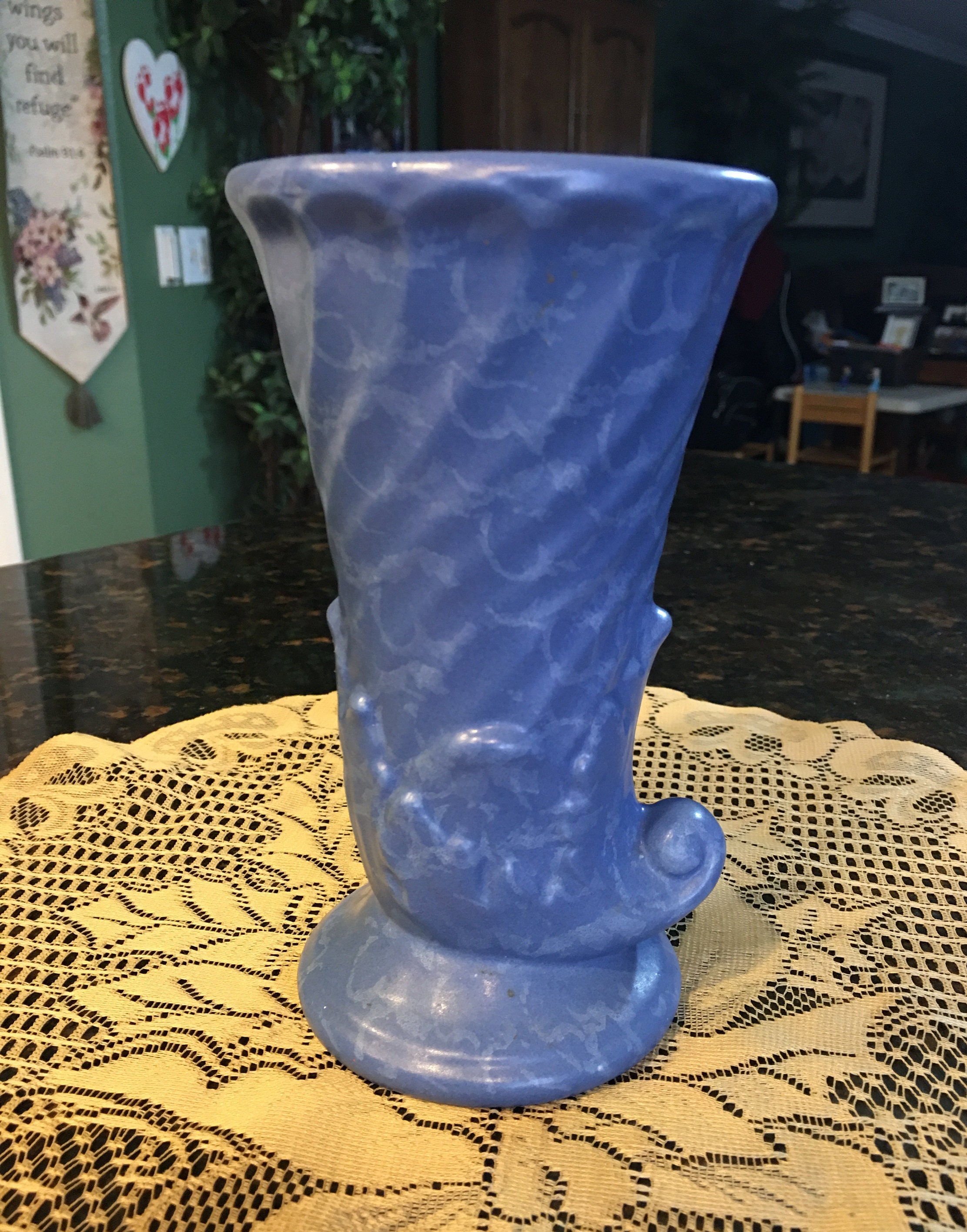 Rare Red Wing Leaf Vase #855 Blue From 1930's - Etsy