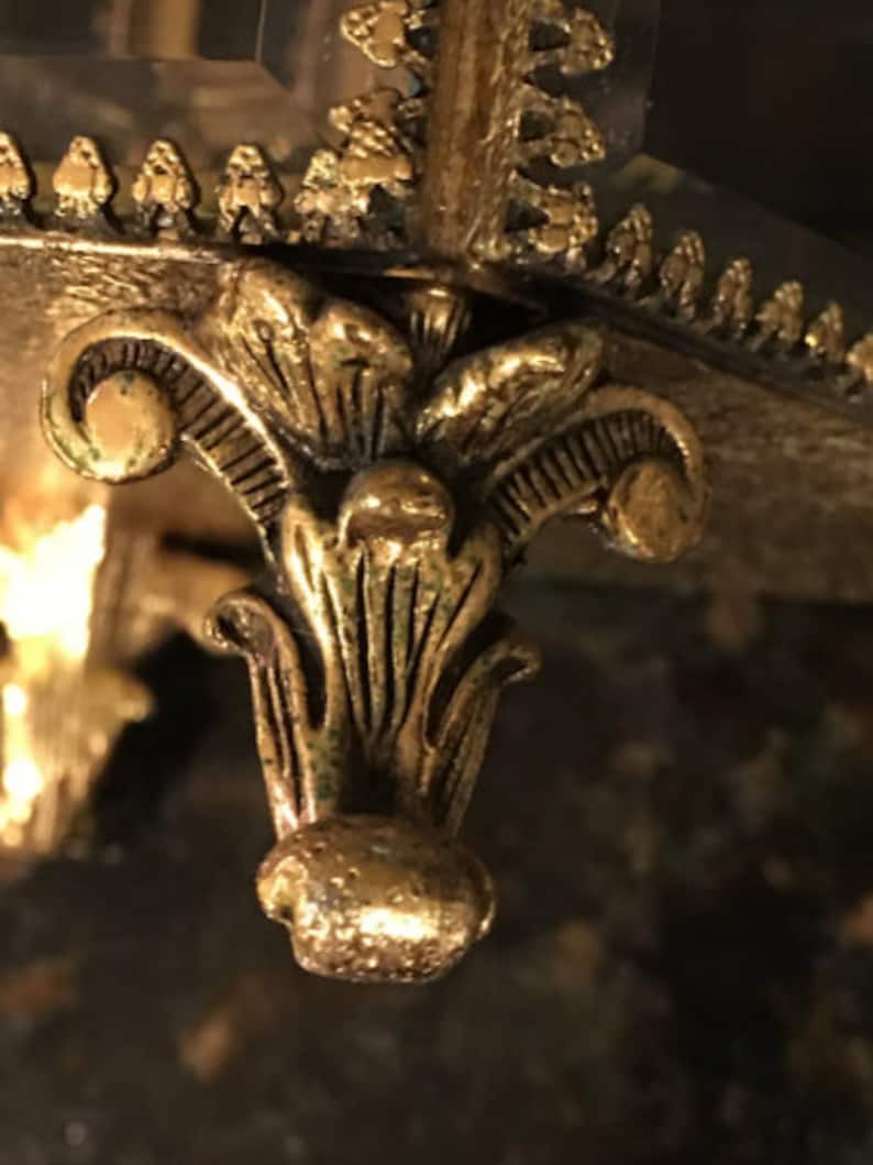 Large Gold Ormolu Beveled Glass Rectangle Diamond Shaped - Etsy