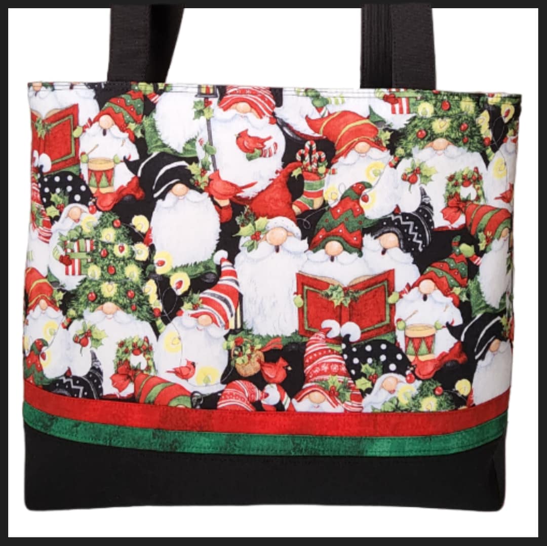 Christmas Purse, Christmas Gnome Shoulder Bag Purse, Santa Gnome Tote ...