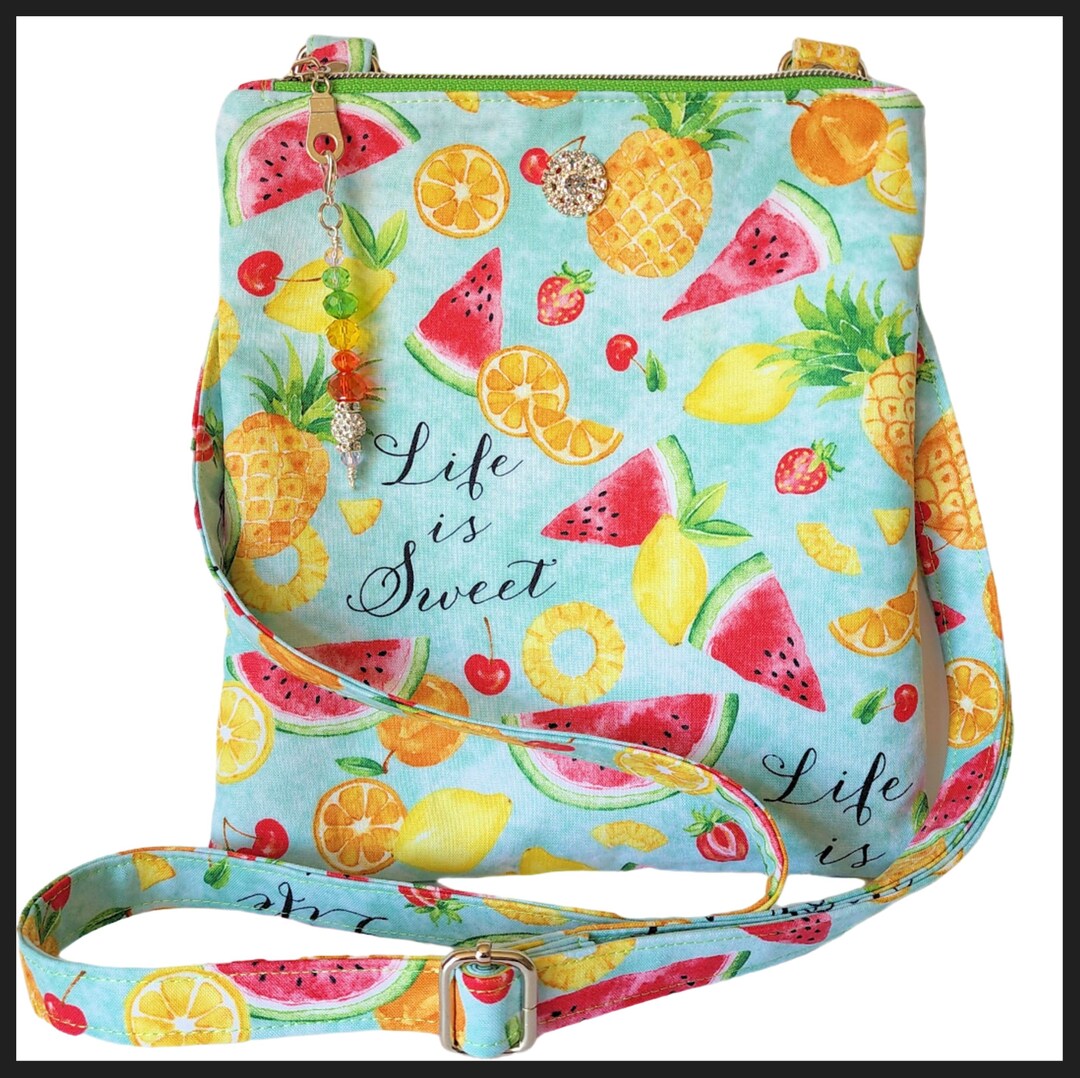 Tropical Fruit Crossbody Bag With Adjustable Strap, Watermelon, Lemon ...