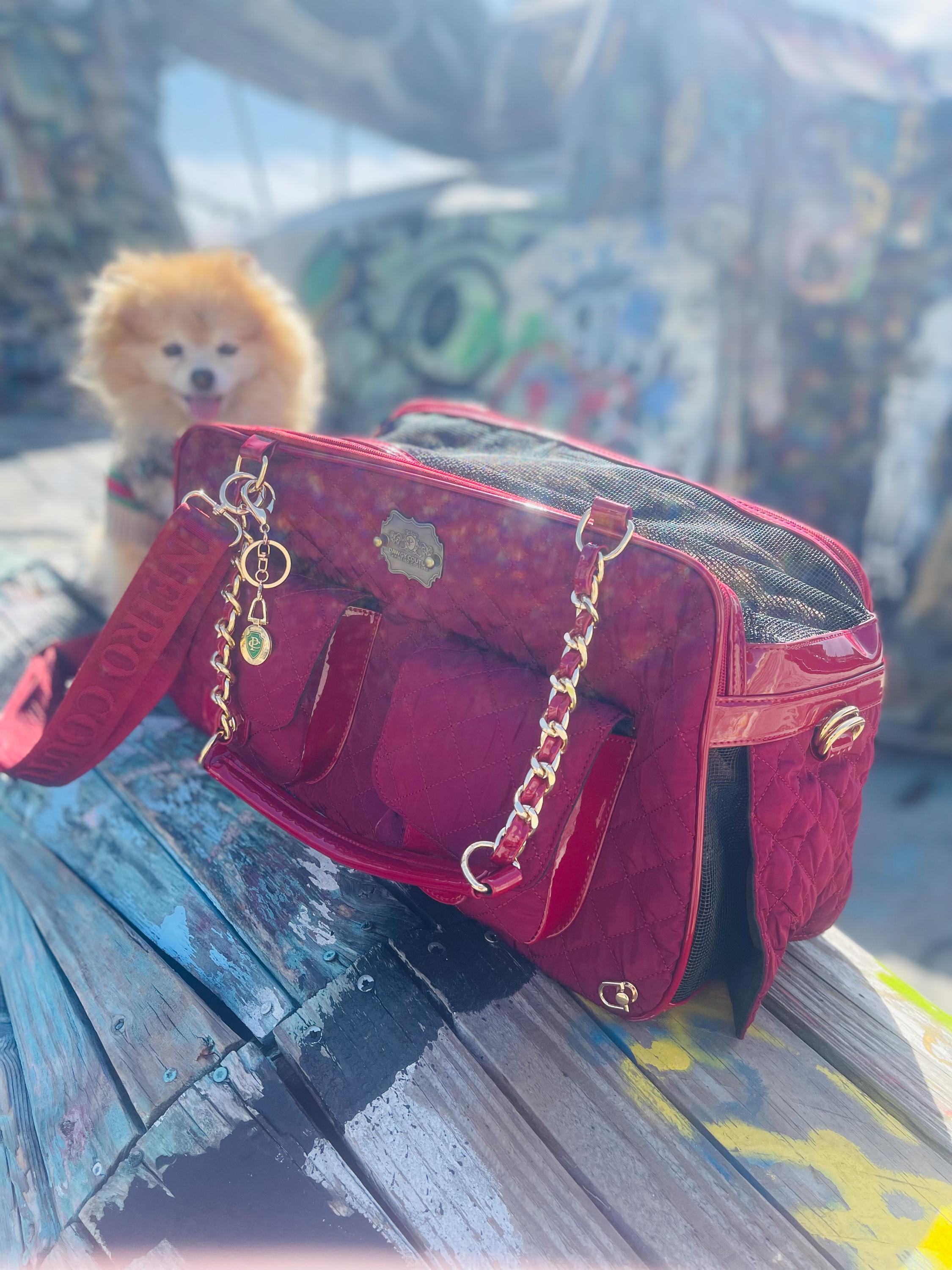 Pet Carrier Luxury Dawgy Quilted Bag Purse/car Seat Attachment ...