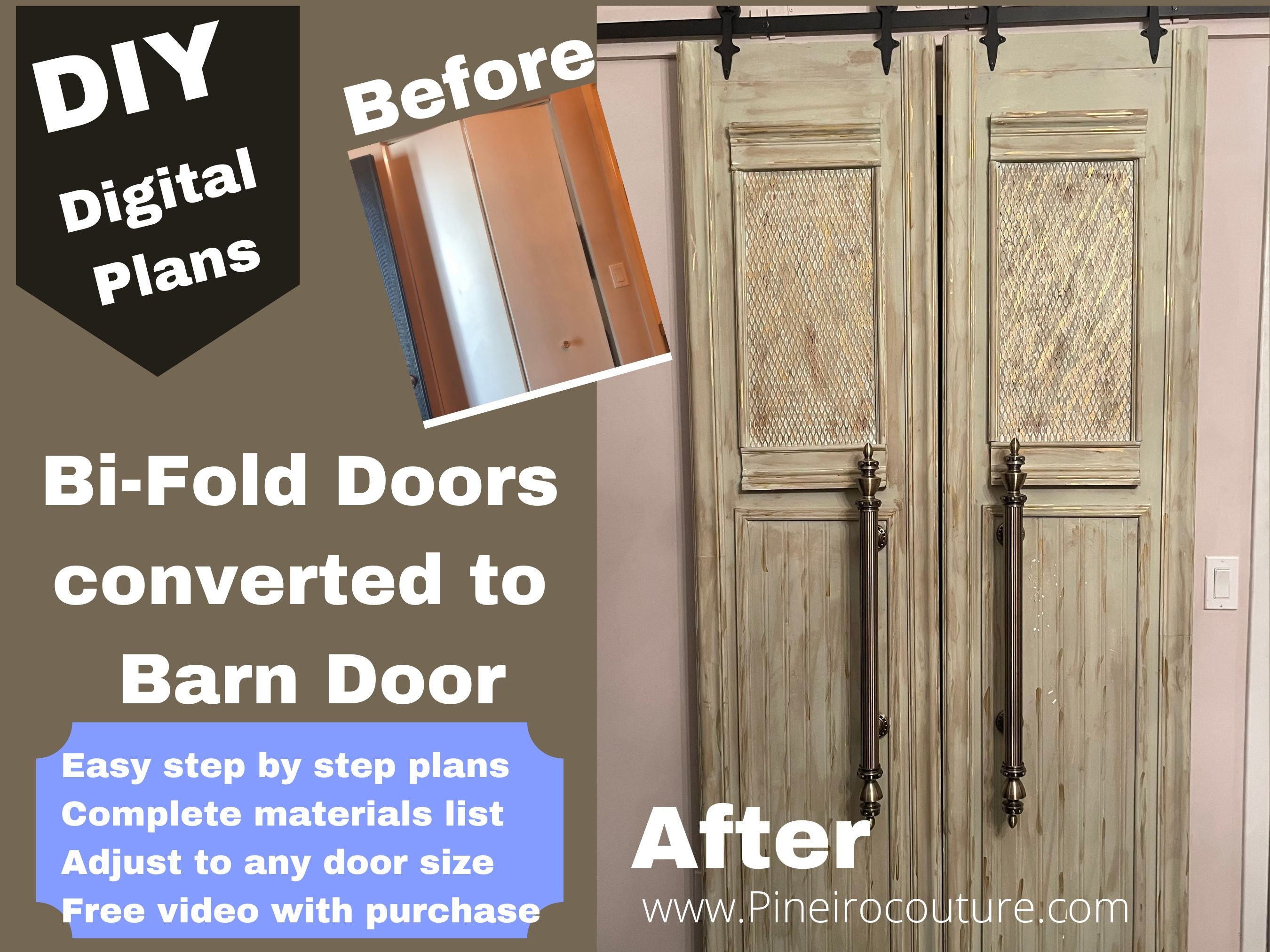 Plans for Converting Bi-fold Closet Doors Into Barn Doors/barn Door ... Plans for Converting Bi-fold Closet Doors Into Barn Doors/barn Door ...