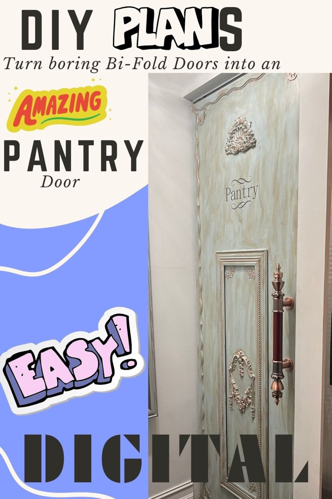 Easy DIY Plans for Converting Bi-fold Closet Kitchen Doors Into a ... Easy DIY Plans for Converting Bi-fold Closet Kitchen Doors Into a ...