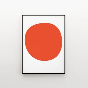 Abstract Red Sun Geometric Art Print in Minimalist Style - Etsy Canada