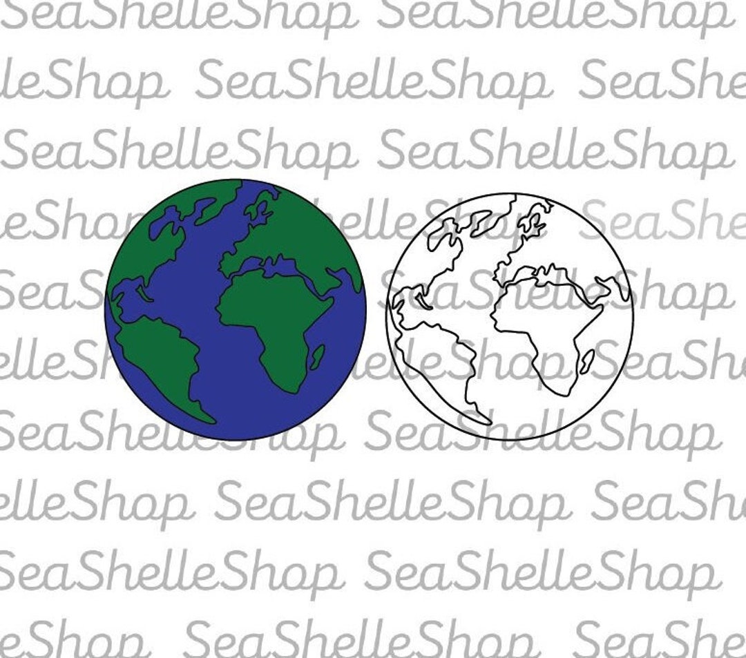 Earth Globe Layered and Outline SVG PNG - Etsy UK