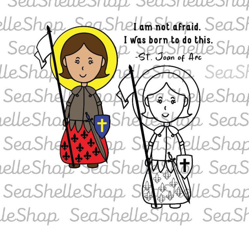 St. Joan of Arc Layered SVG PNG Catholic Kids Cut File - Etsy