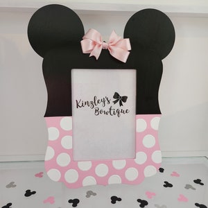 Minnie Mouse Inspired Wood Picture Frame, 5x7 or 4x6 Picture Frame ...
