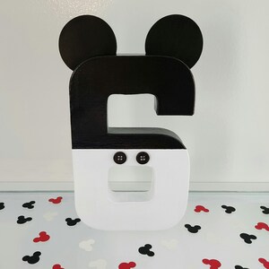 Mickey Mouse Inspired Photo Prop, Mickey Mouse Birthday Decor, Number ...