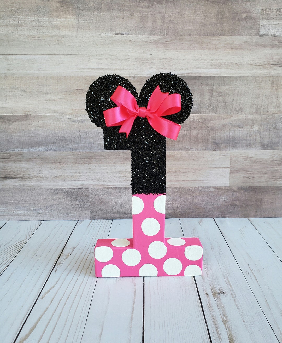 Minnie Mouse Inspired Paper Mache Number, Age Photo Prop, Paper Mache ...