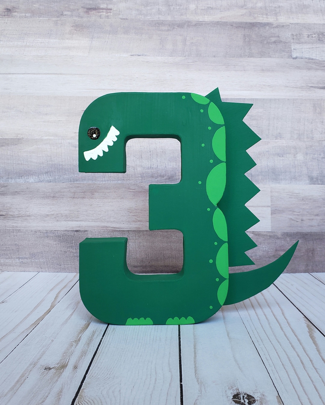 Dinosaur Photo Prop, Dinosaur Age Birthday Decor, Paper Mache Number ...