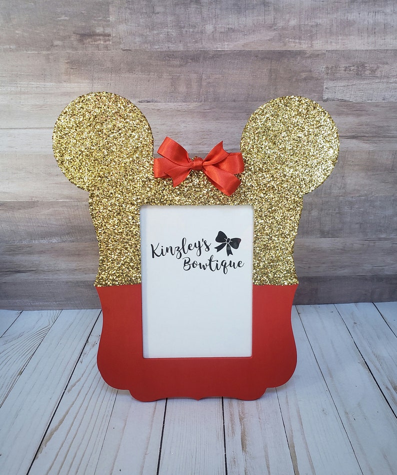 Minnie Mouse Inspired 5x7 Wood Picture Frame Glitter - Etsy