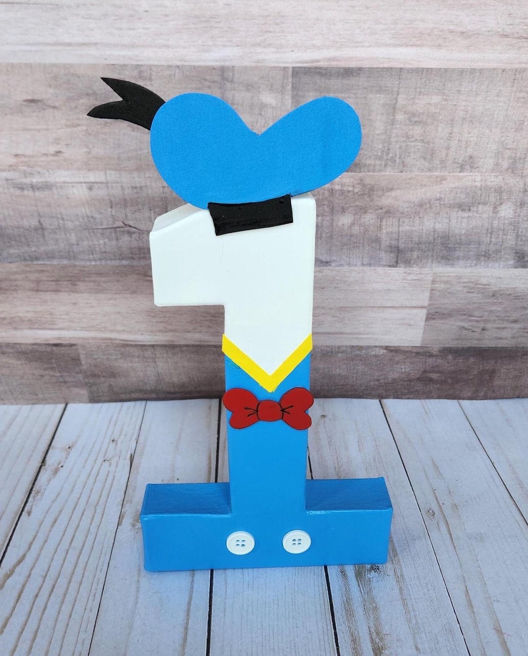 Donald Duck Inspired Paper Mache Number, Birthday Photo Prop - Etsy
