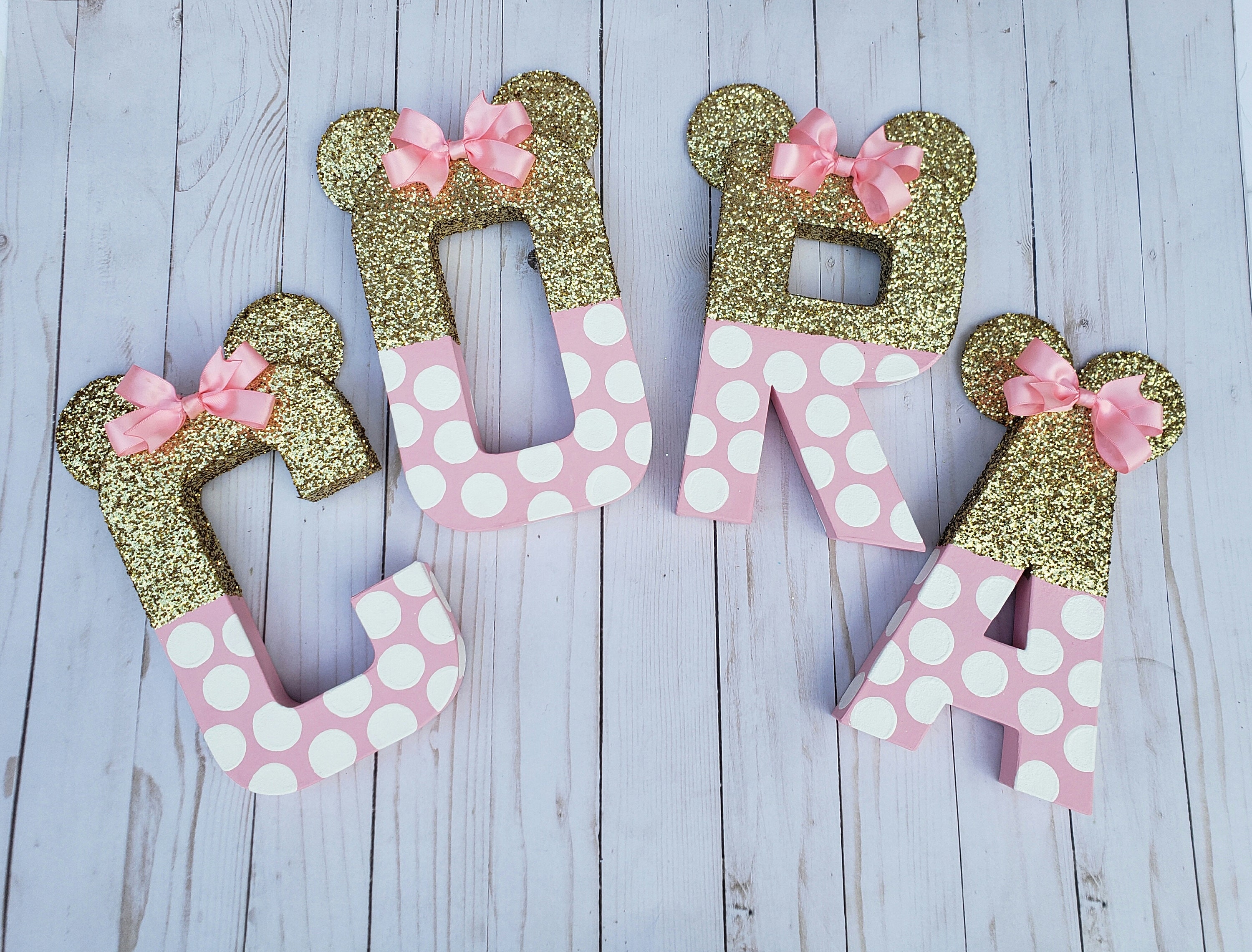 Minnie Mouse Inspired Photo Prop, 8" Paper Mache Letters, Minnie Mouse ...