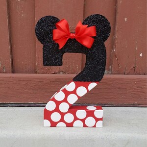 Minnie Mouse Inspired Paper Mache Number, Age Photo Prop, Paper Mache ...