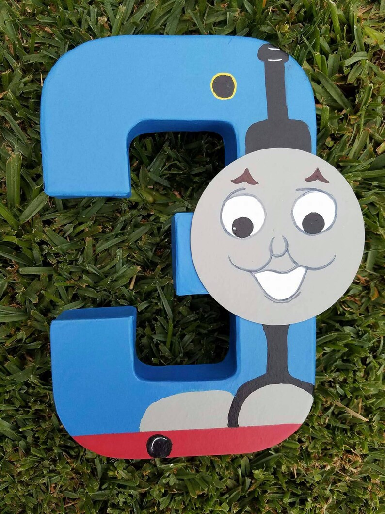 Thomas the Train Inspired Paper Mache Number Age Photo Prop | Etsy