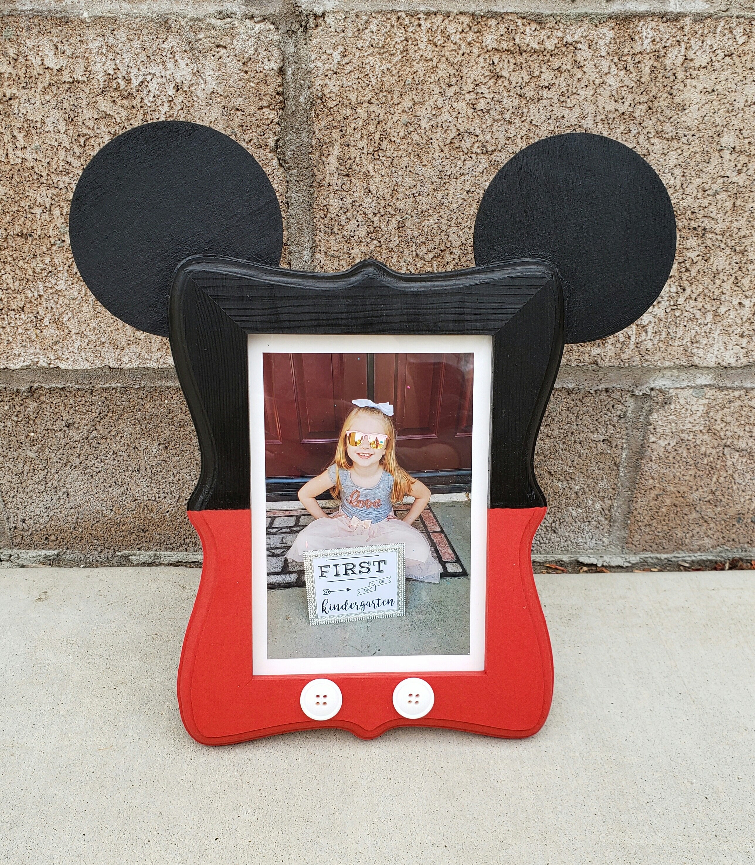 Mickey Mouse Inspired Wood Picture Frame 5x7 Photo Frame - Etsy