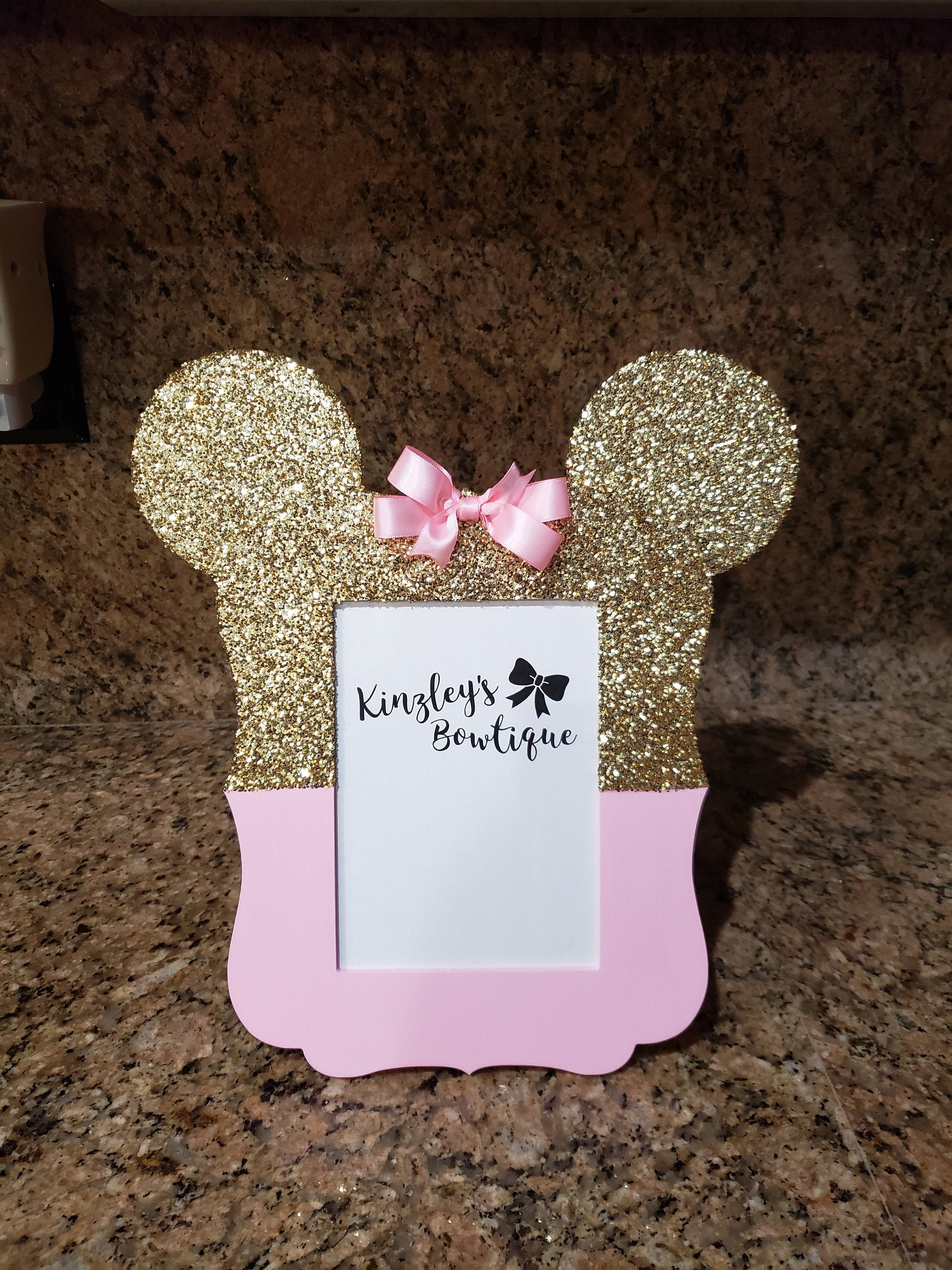 Minnie Mouse Inspired 5x7 Wood Picture Frame Glitter - Etsy