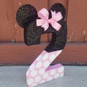Minnie Mouse Inspired Paper Mache Number, Age Photo Prop, Paper Mache ...