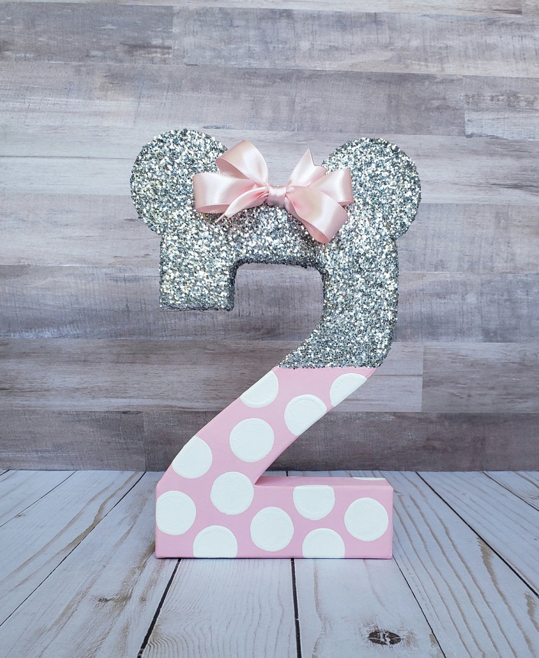 Minnie Mouse Inspired Photo Prop, Age Photo Prop, Paper Mache Number ...