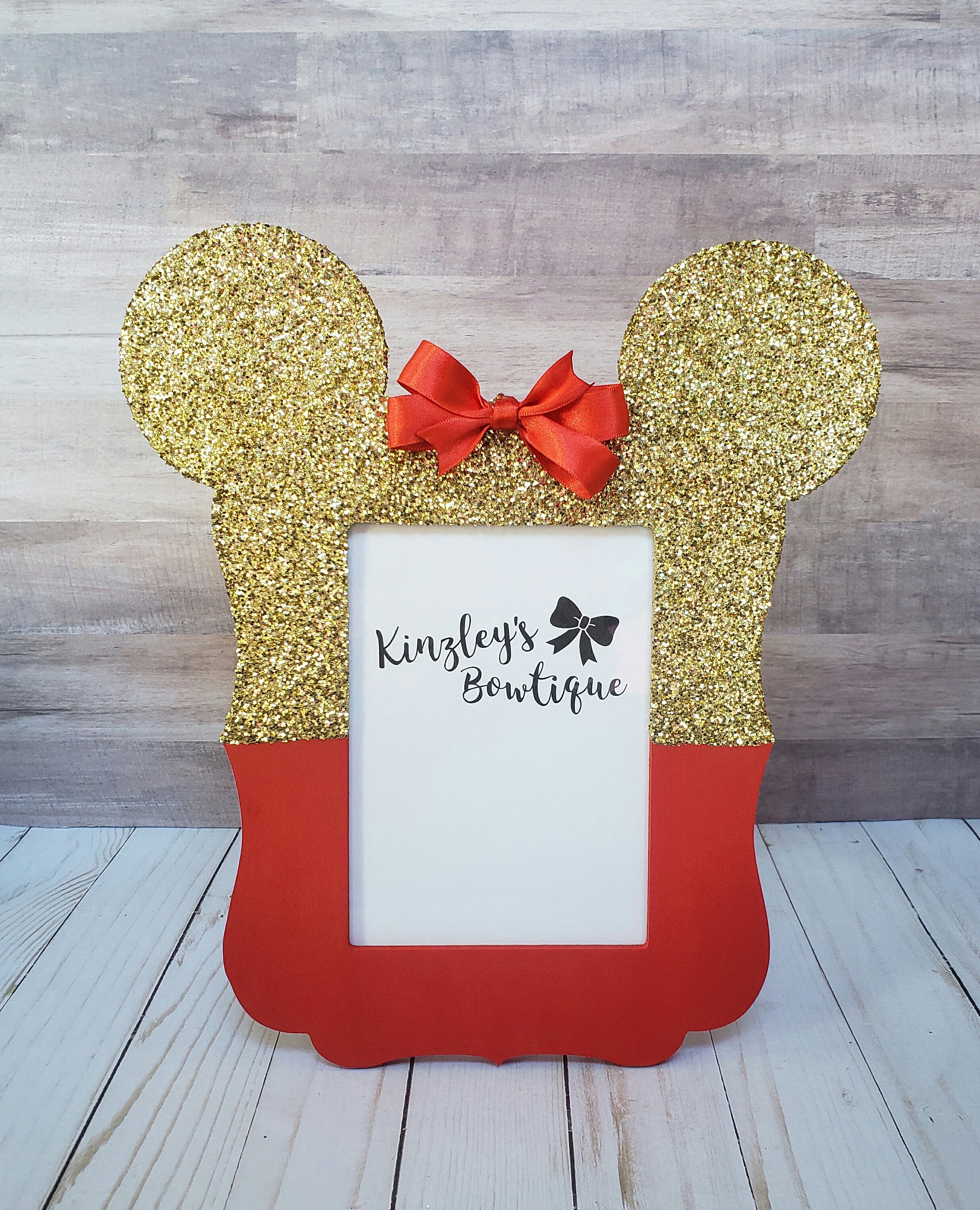 Minnie Mouse Inspired 5x7 Wood Picture Frame Glitter - Etsy