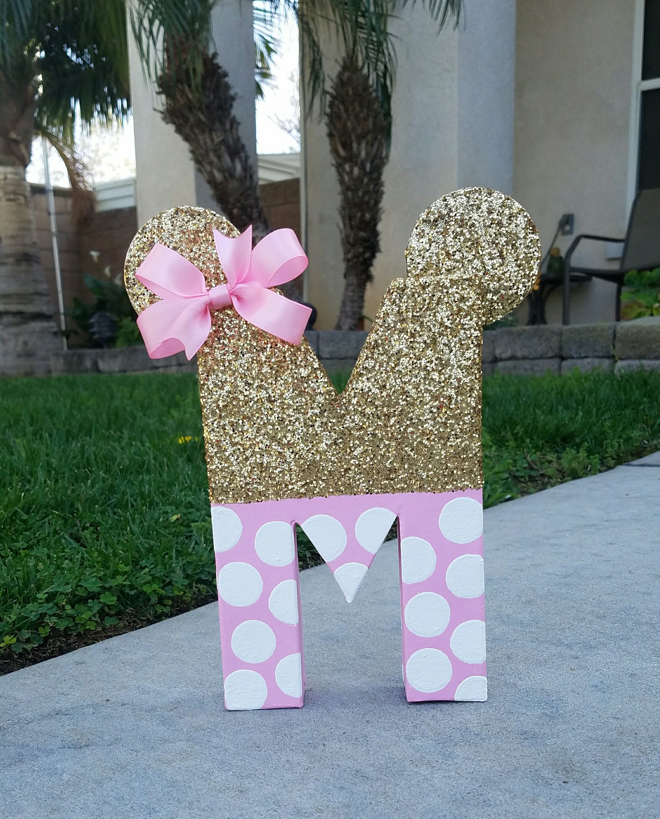 Minnie Mouse Inspired Photo Prop, 8" Paper Mache Letters, Minnie Mouse ...