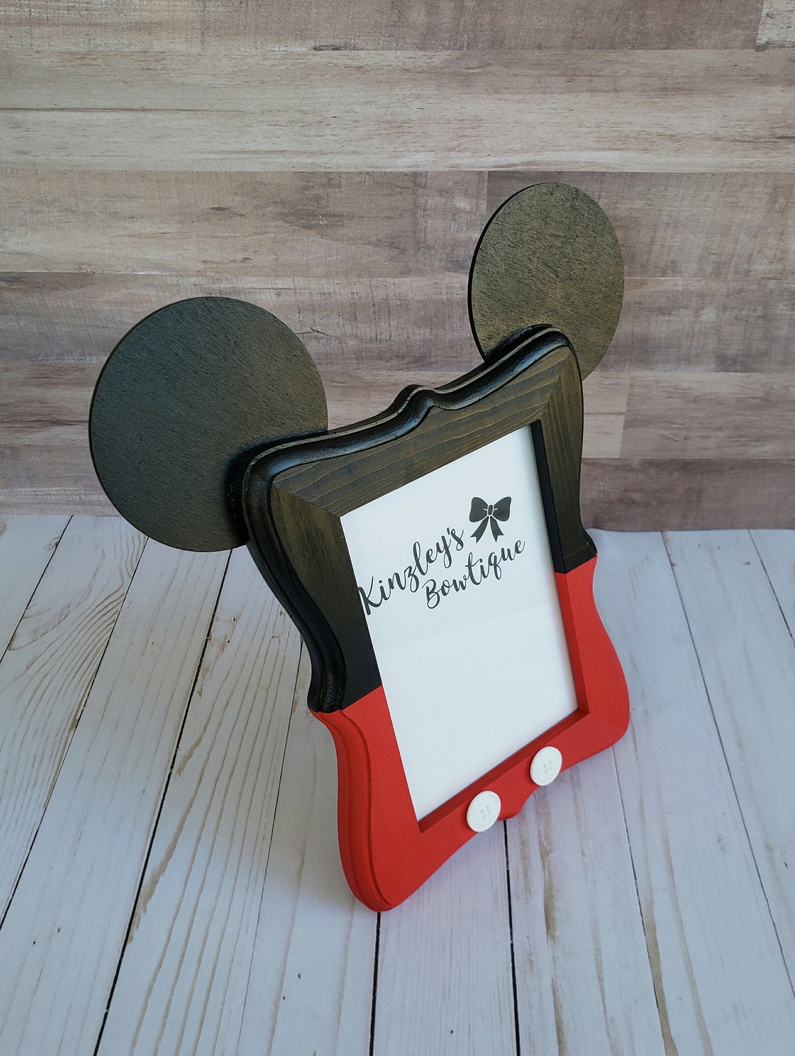 Mickey Mouse Inspired Wood Picture Frame 5x7 Photo Frame | Etsy