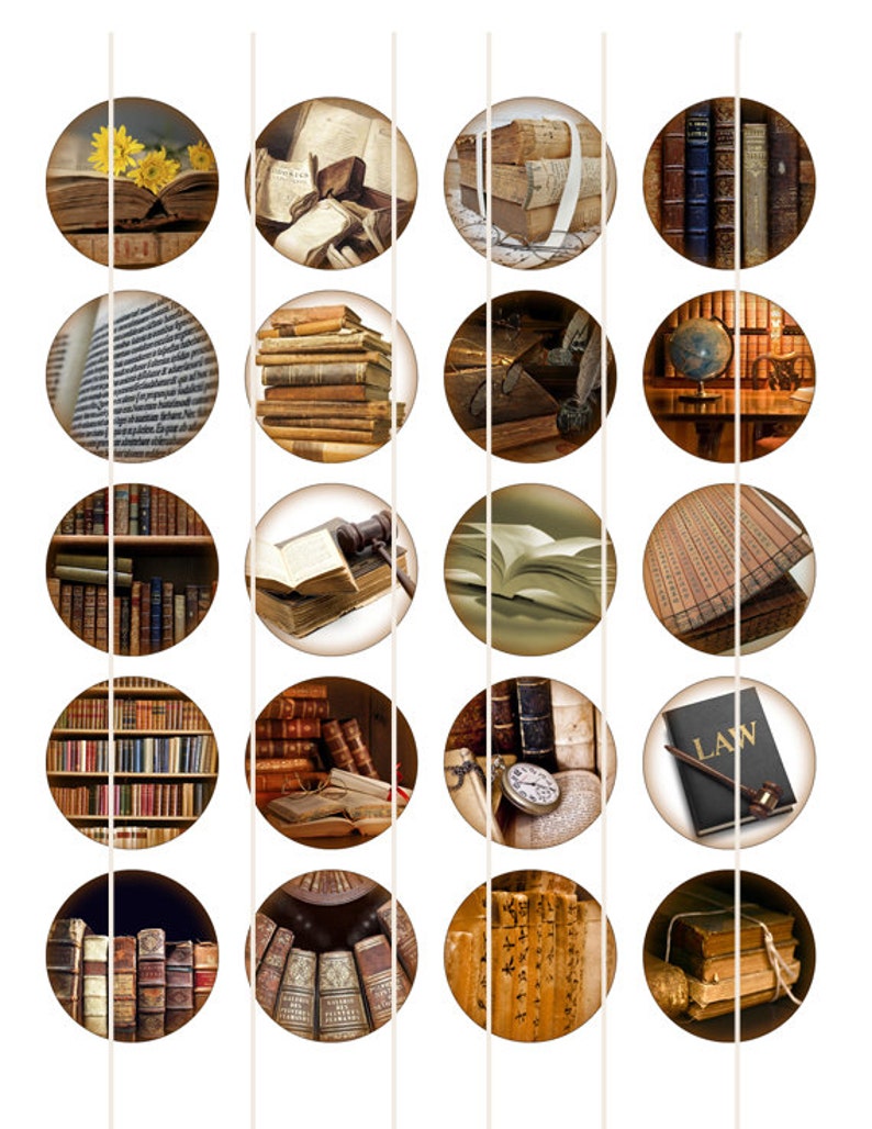 Old Books Images Libraries Digital Collage Sheet Td104 - Etsy