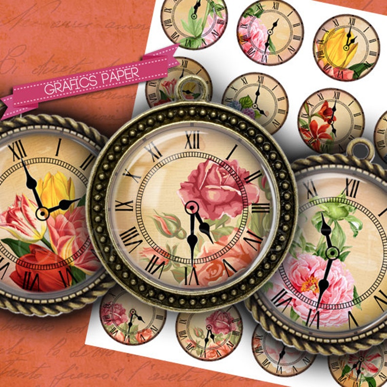 Watches Clocks Digital Collage Sheet Td135 1.5 - Etsy