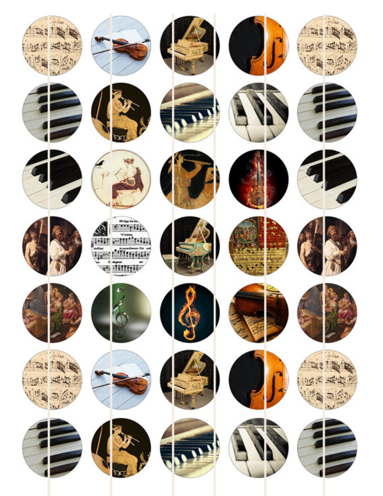 Classical Musical Instruments Digital Collage Sheet 1 Inche | Etsy