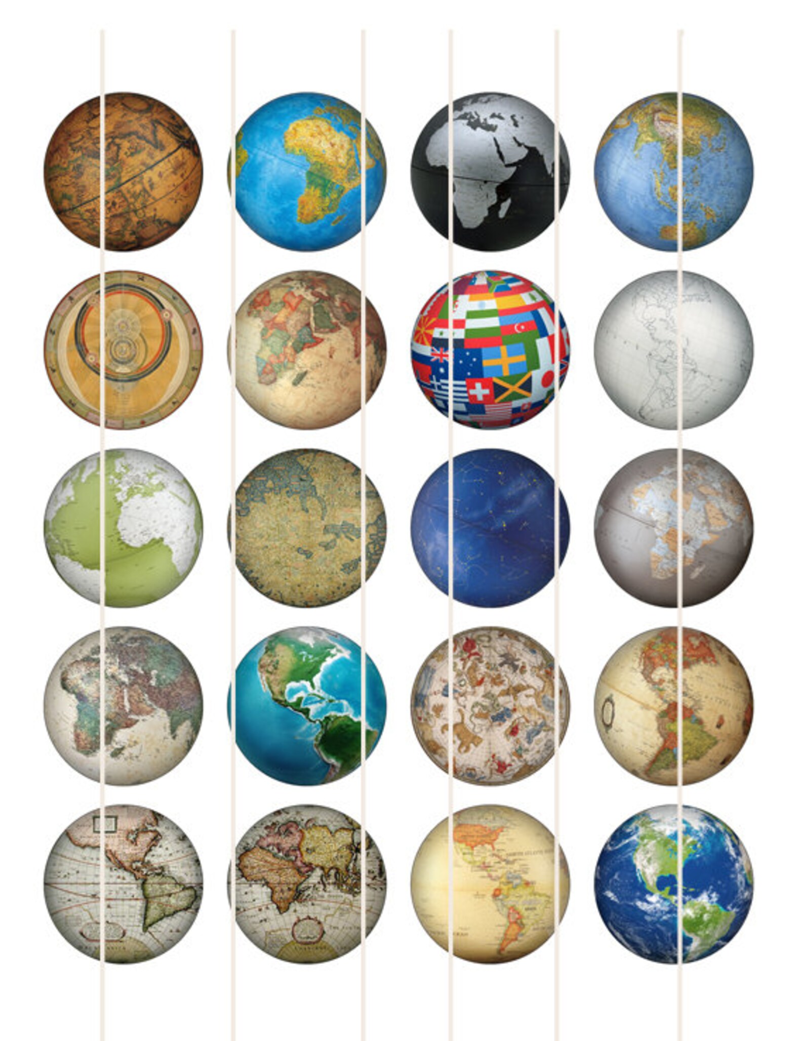Real World Maps and Globes Digital Collage Sheet 1.5 - Etsy